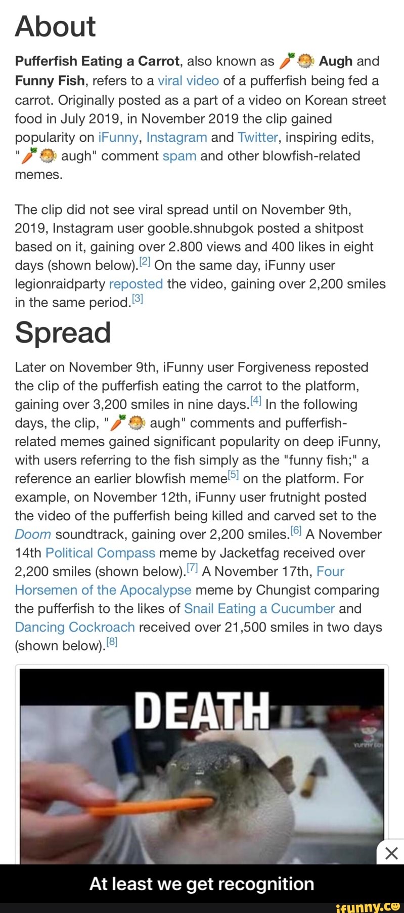 About Pufferfish Eating a Carrot, also known as Augh and Funny Fish ...