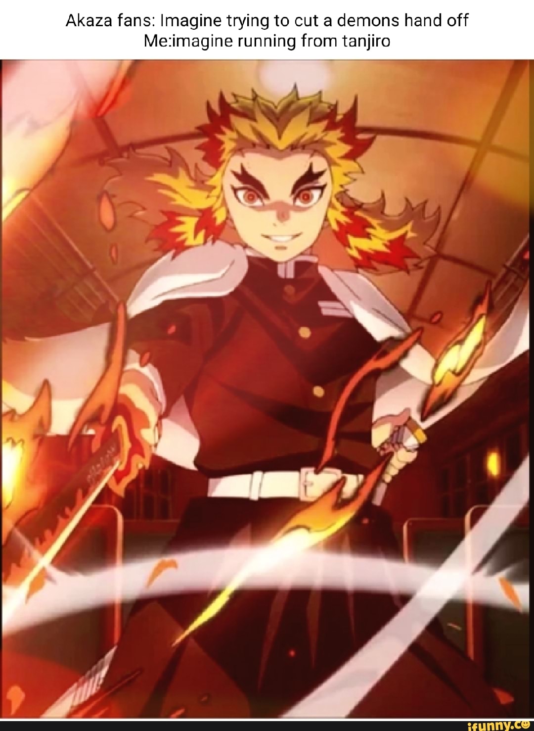 Akaza fans: Imagine trying to cut a demons hand off Meimagine running ...