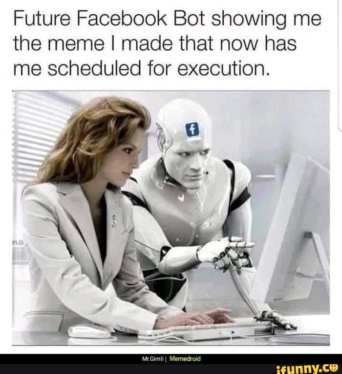 Future Facebook Bot showing me the meme I made that now has me ...