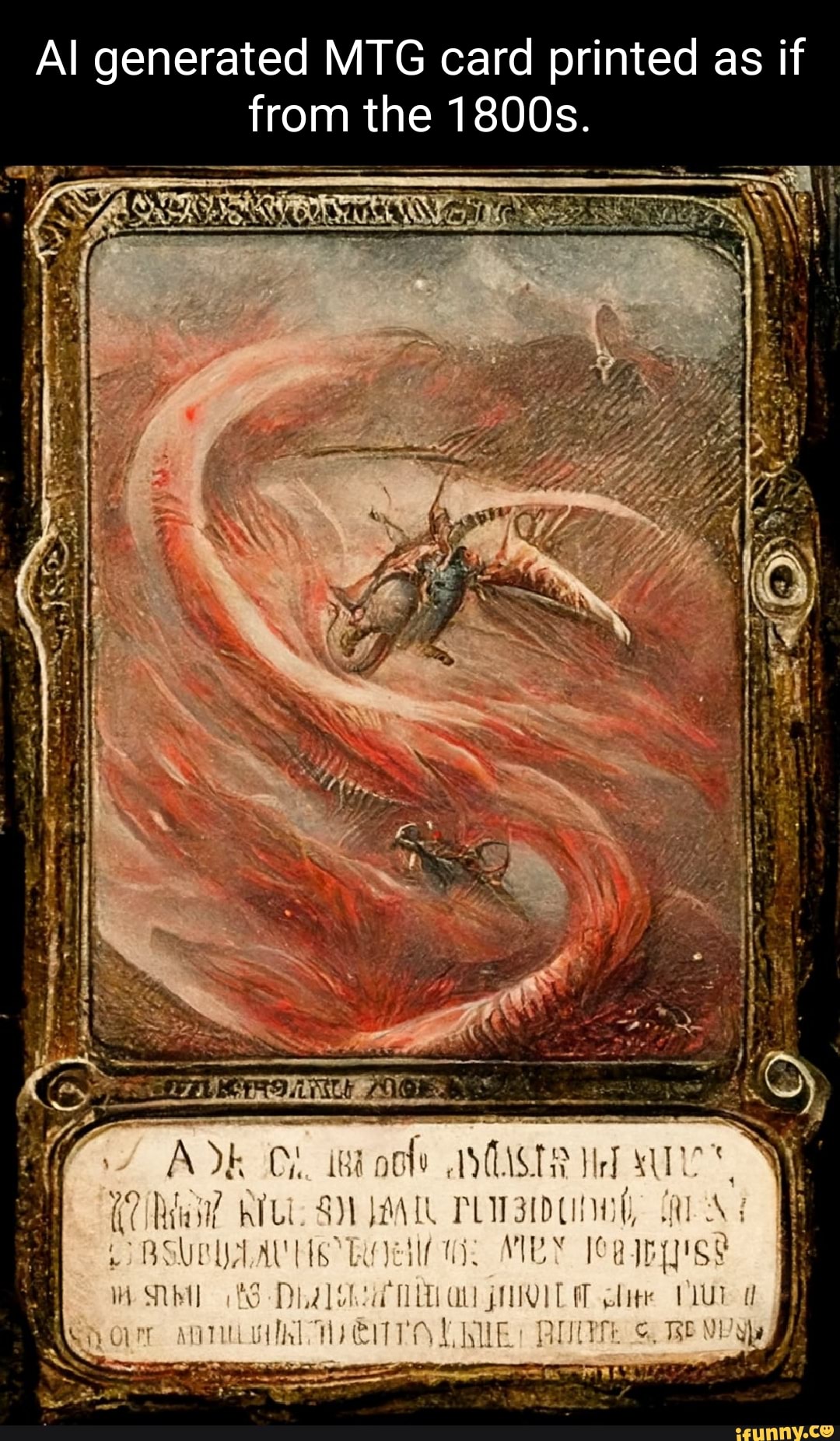 Al generated MTG card printed as if from the 1800s. AL - iFunny