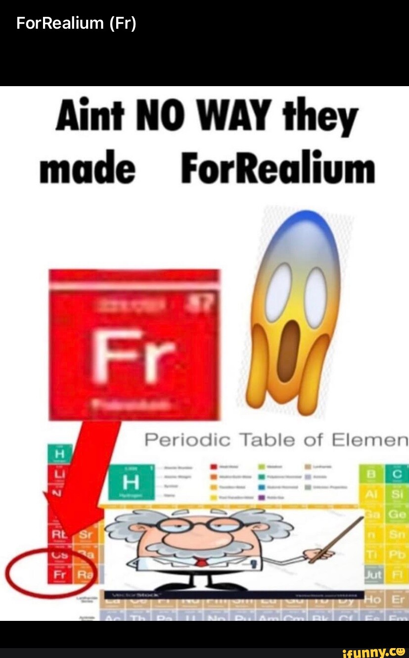 Forrealium memes. Best Collection of funny Forrealium pictures on iFunny