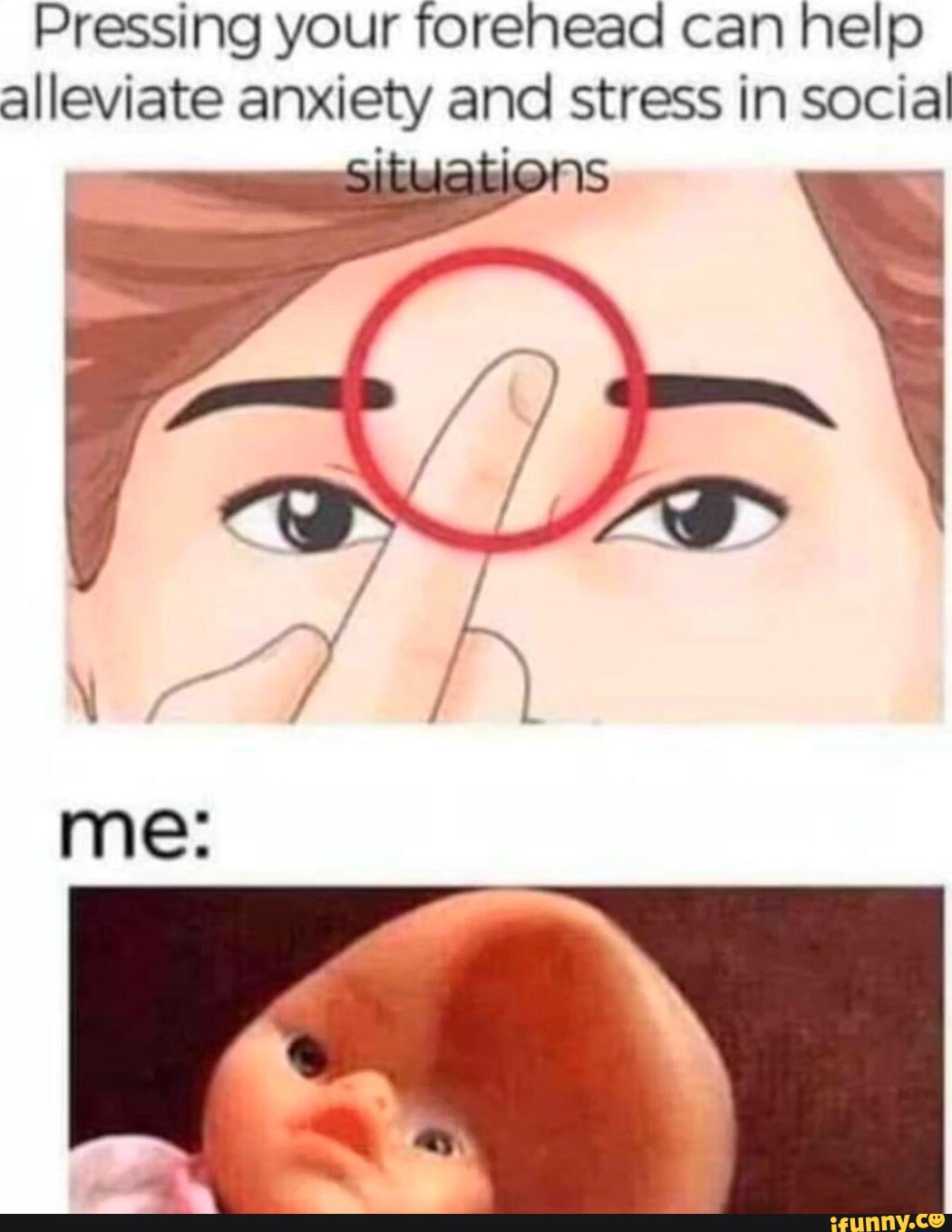 Pressing your forehead can help alleviate anxiety and stress in social ...