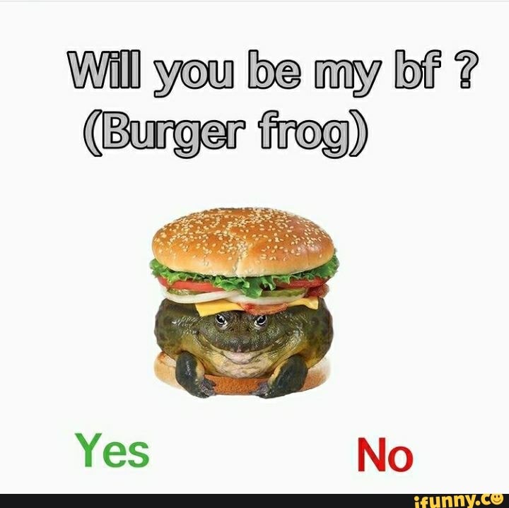 Will you be my bf (Burger frog) Yes - iFunny