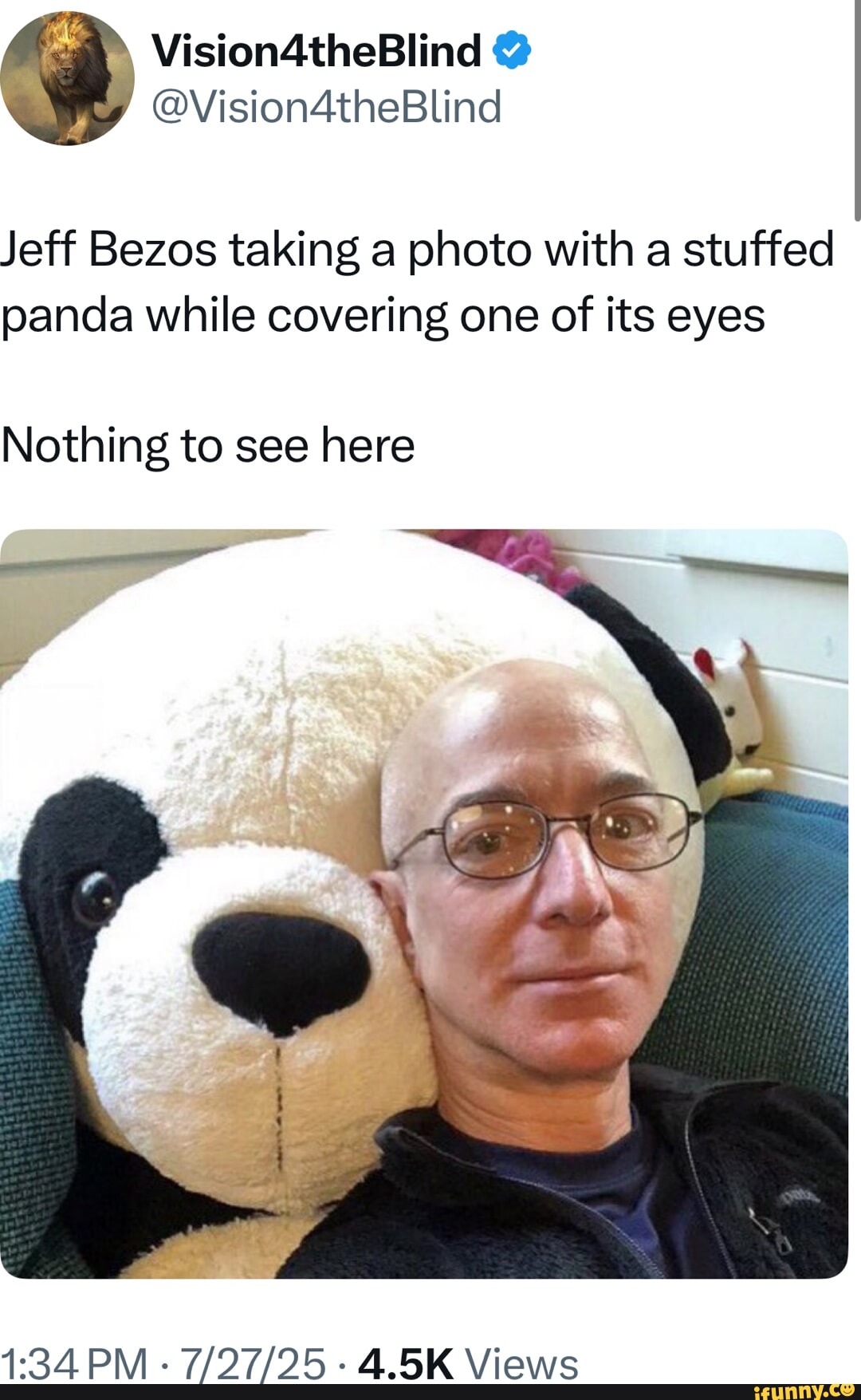 Vision4theBlind @Vision4theBlind Jeff Bezos taking a photo with a ...