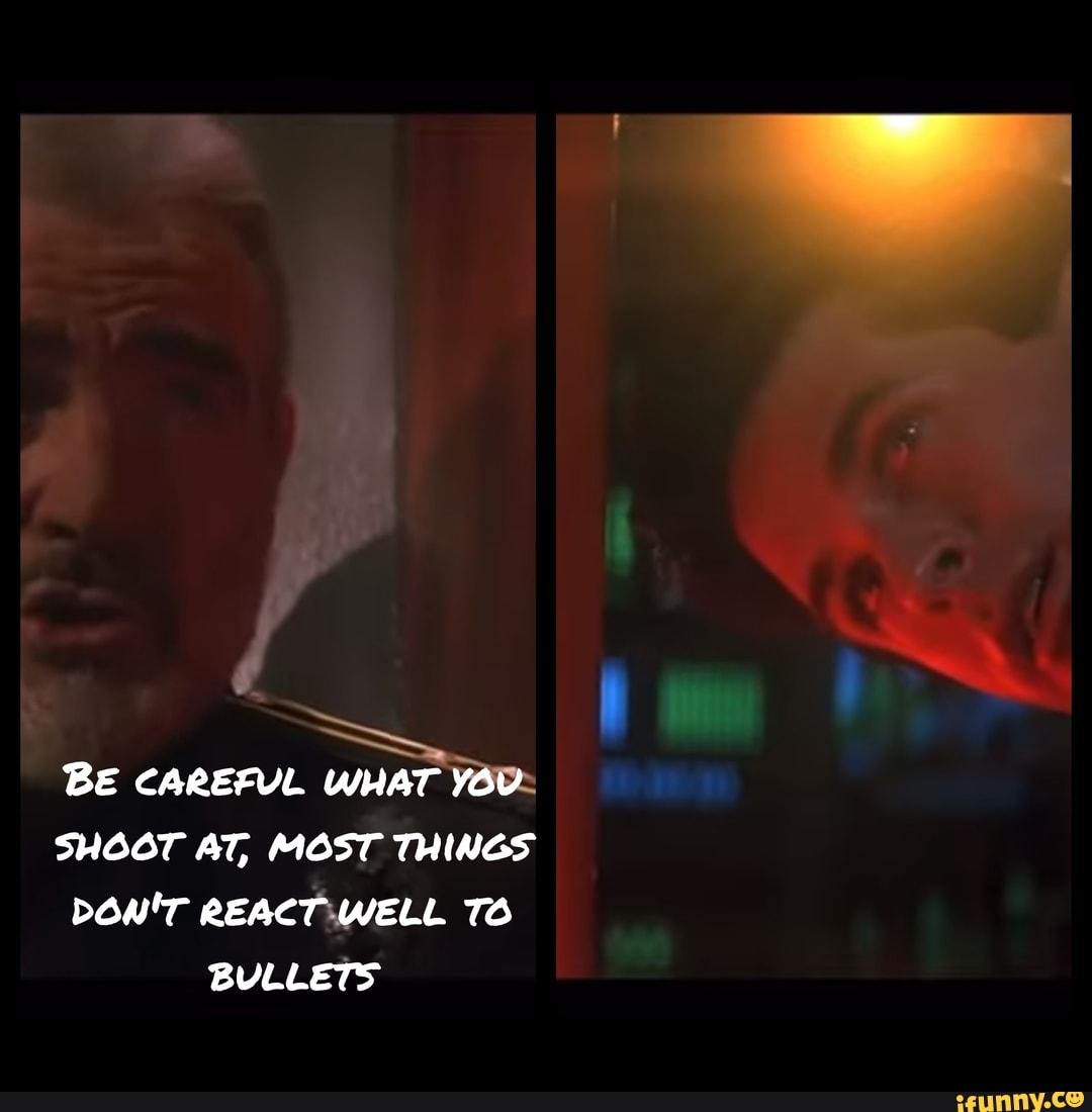 BE CAREFUL WHAT YOu SHOOT AT, MOST THINGS DON'T REACT WELL TO BULLETS ...