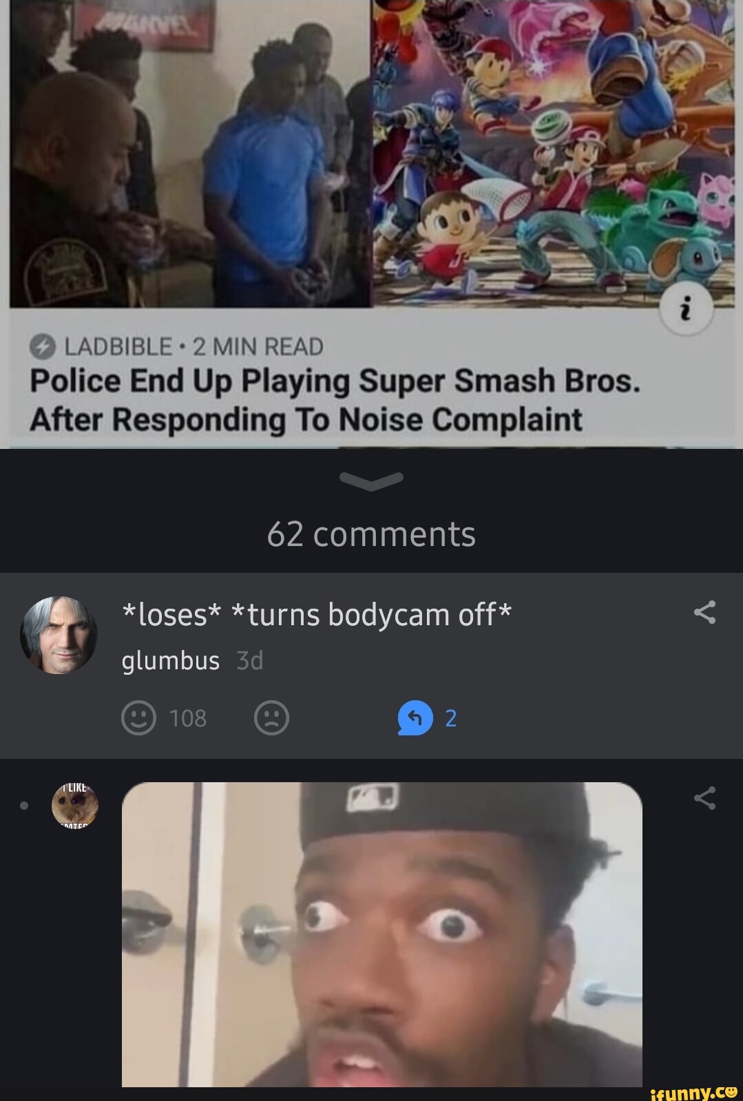 LADBIBLE 2? MIN READ Police End Up Playing Super Smash Bros. After ...