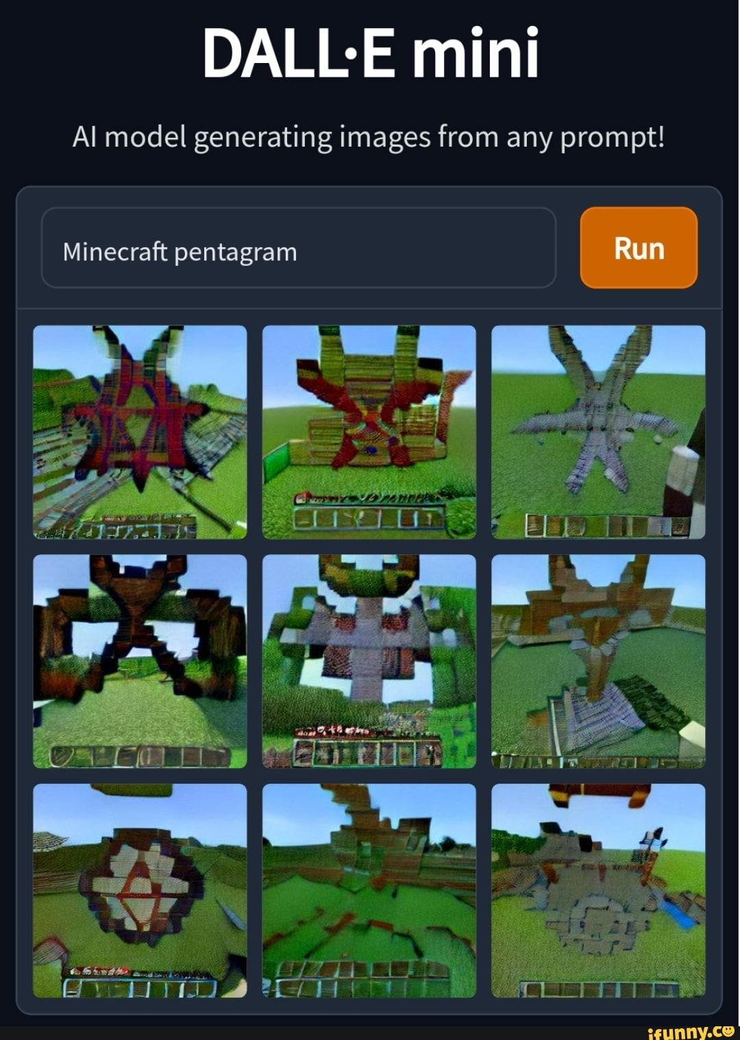 Mini Al model generating images from any prompt! Minecraft pentagram ...