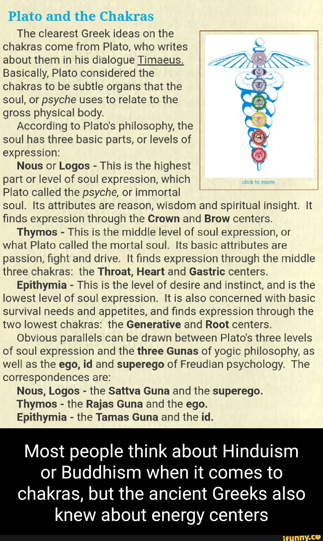 Plato and the Chakras The clearest Greek ideas on the chakras come from ...