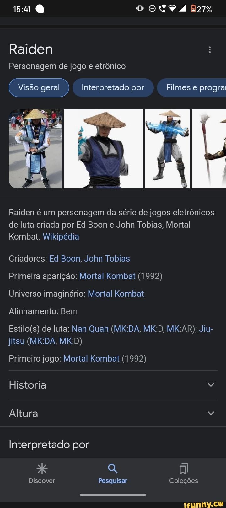 Raiden Personagem de jogo eletrônico 27% Visão geral Interpretado por ...