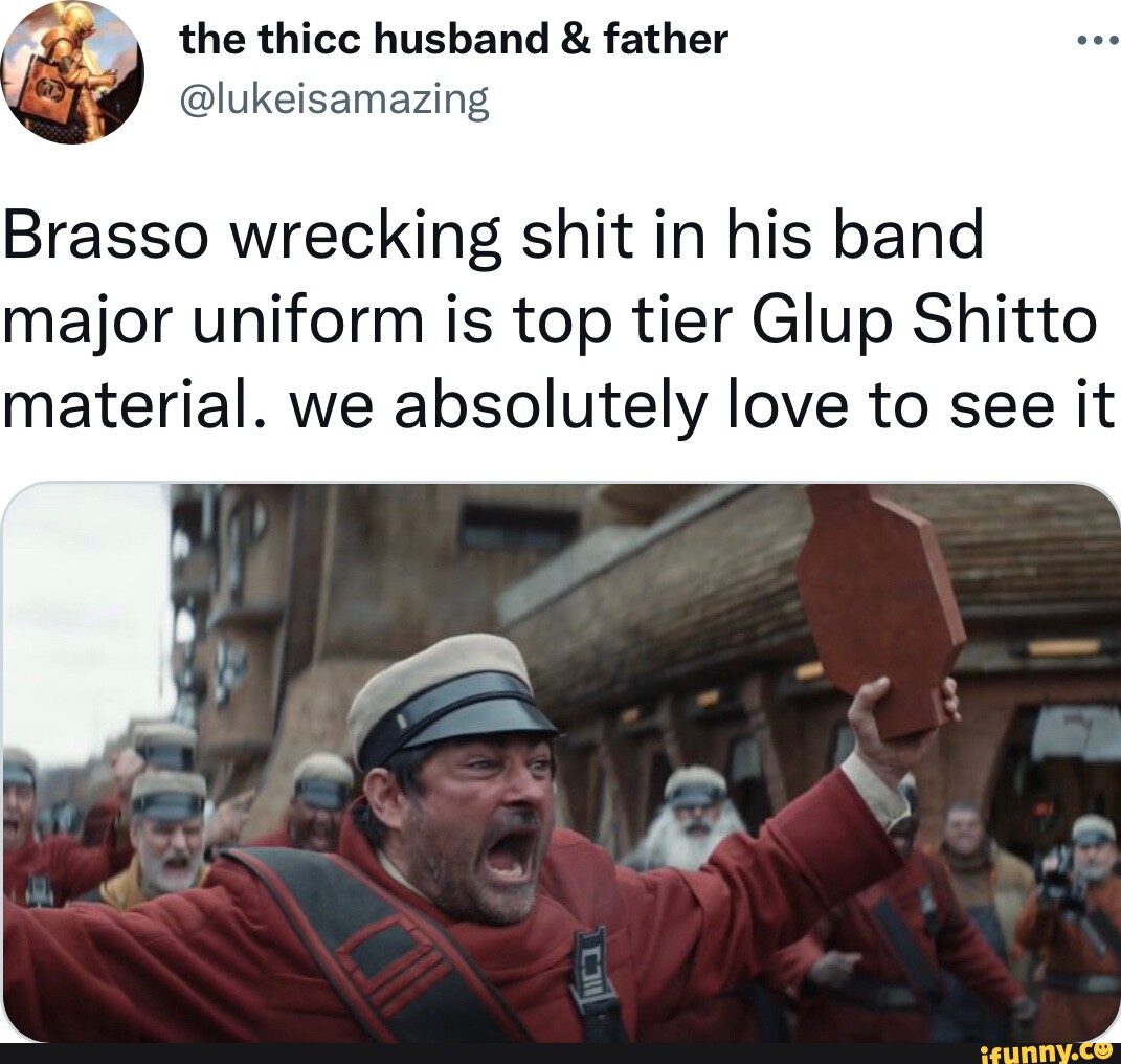 The thice husband @lukeisamazing Brasso wrecking shit in his band major ...