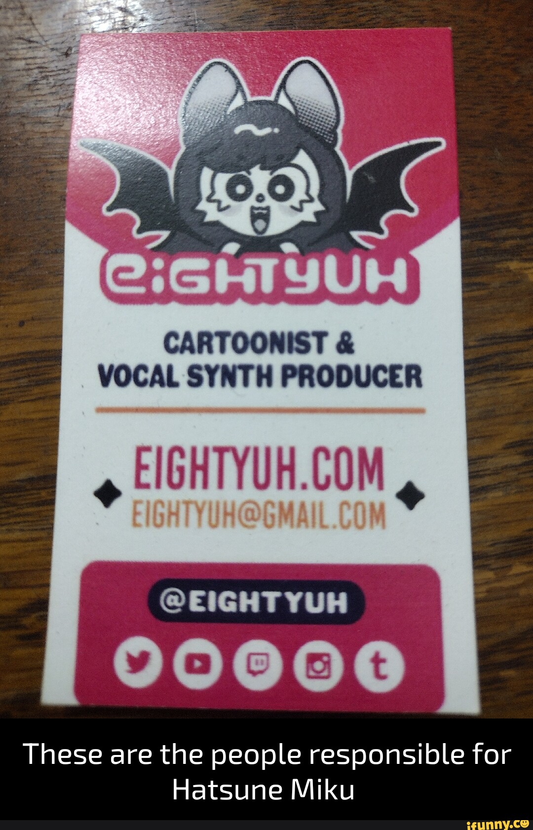 CARTOONIST & VOCAL SYNTH PRODUCER @EIGHTYUH 990000 These are the people responsible for Hatsune ...