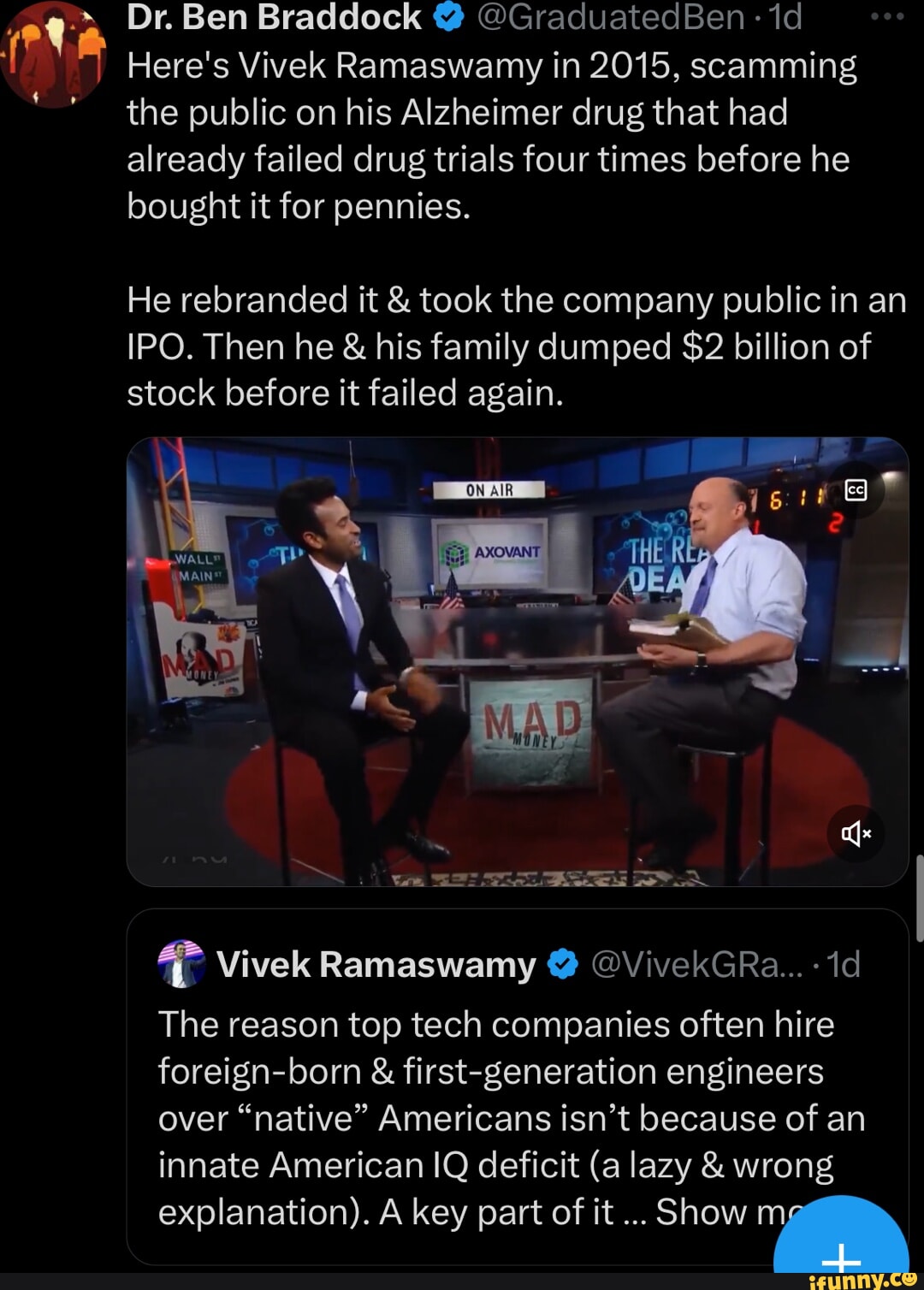 Dr. Ben Braddock @ @GraduatedBen id Here's Vivek Ramaswamy in 2015 ...