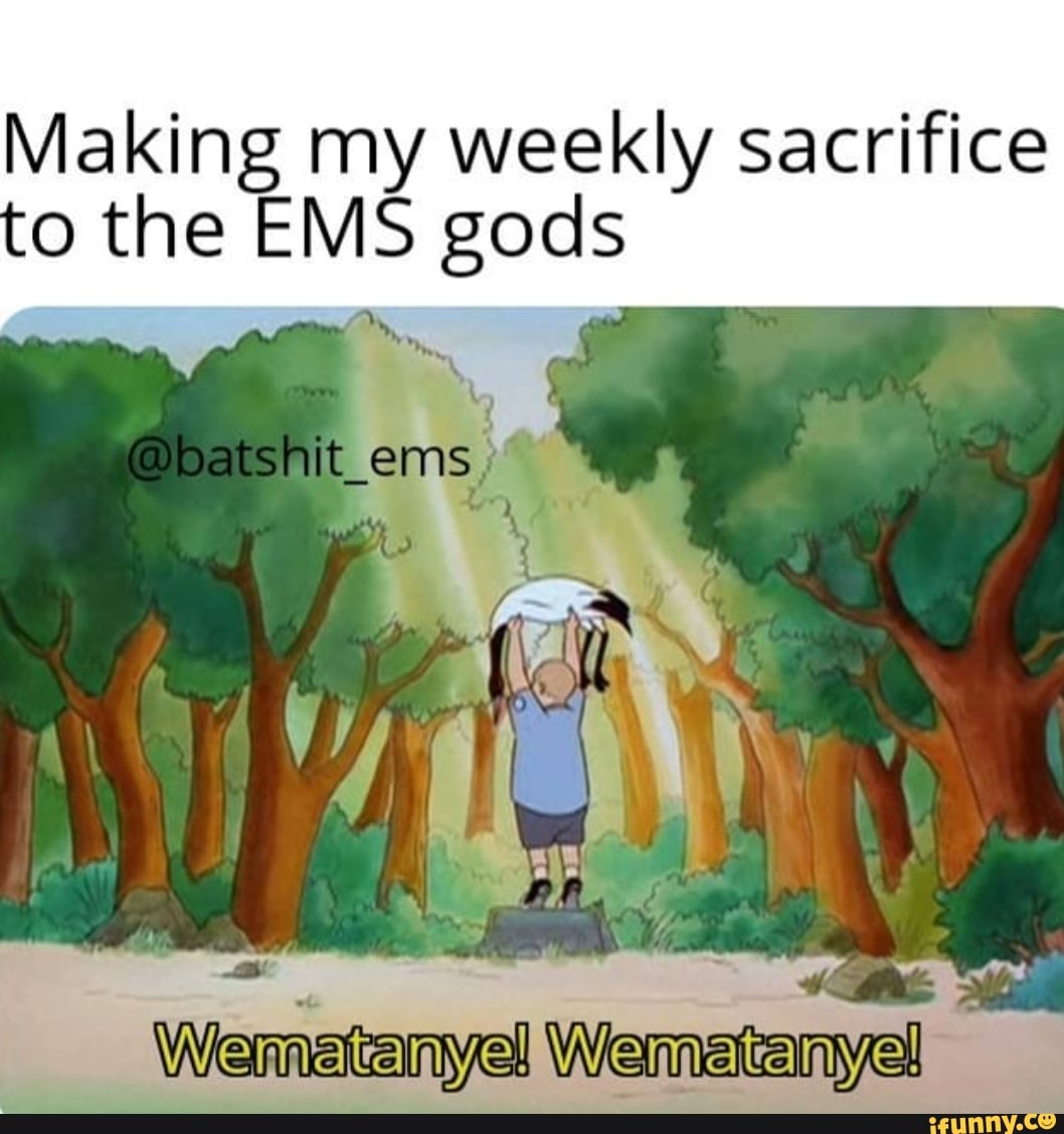 Making my weekly sacrifice o the EMS gods - iFunny