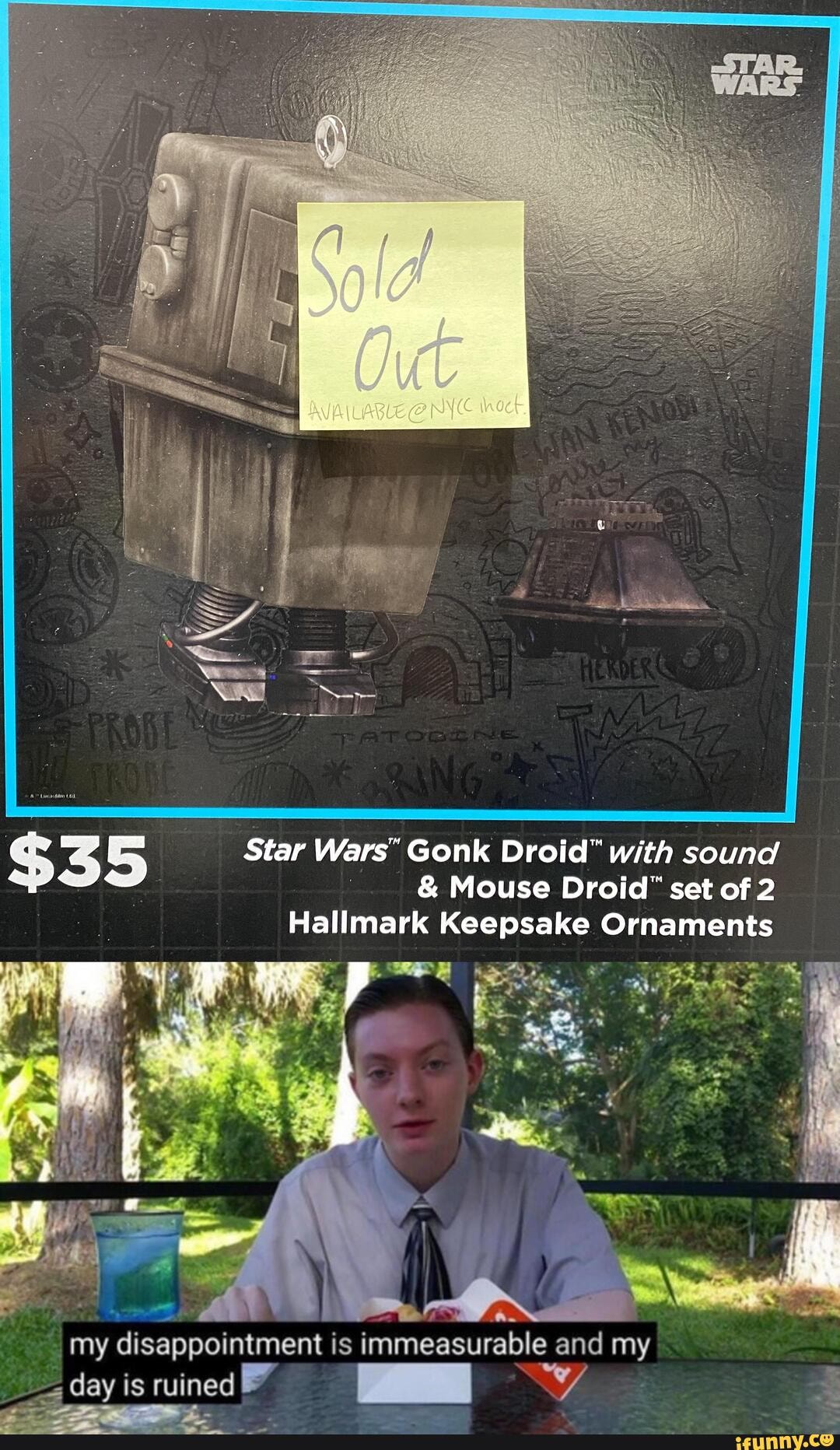 Star Wars" Gonk Droid" with sound & Mouse Droid" set of 2 Hallmark ...