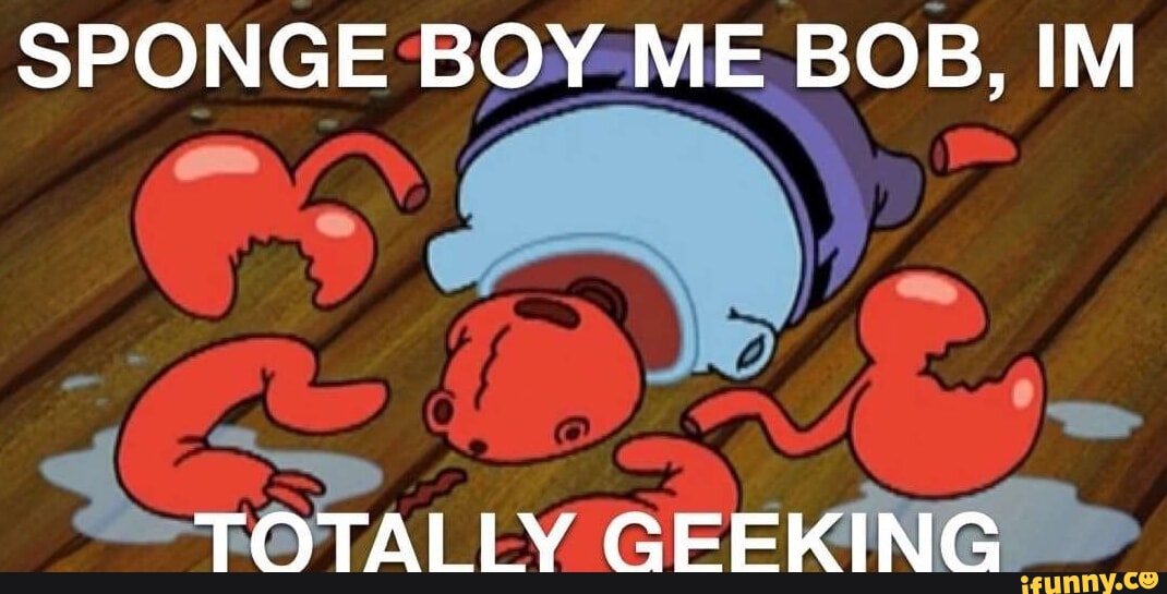 SPONGE BOY ME BOB, IM TOTALLY GEEKING - iFunny