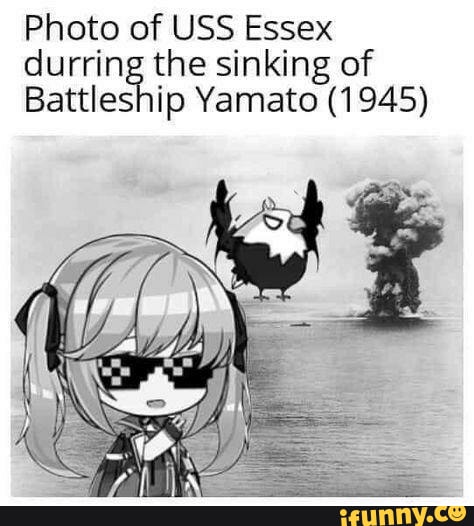 Photo of USS Essex durrin the sinking of ip Yamato (1945) Battle - iFunny