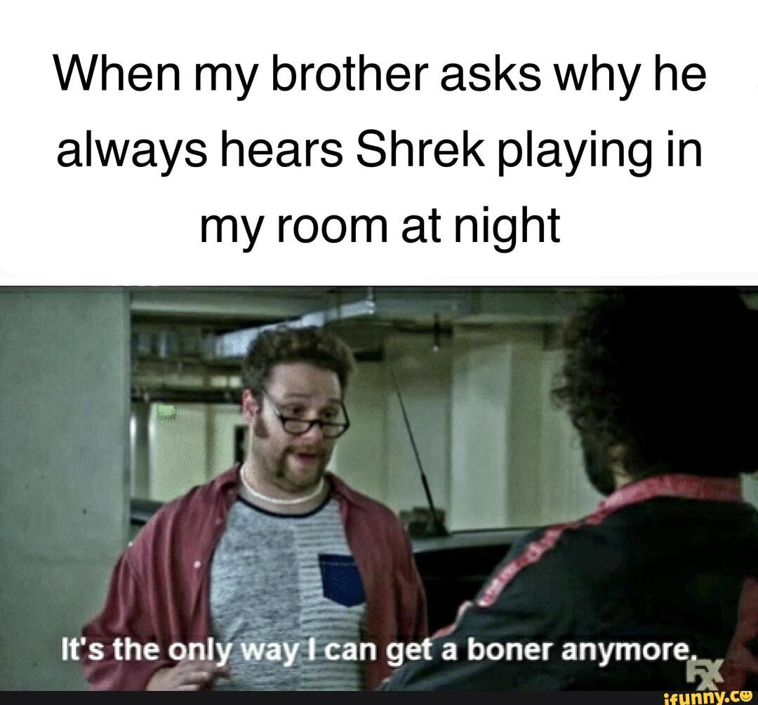 When my brother asks why he always hears Shrek playing in my room at ...