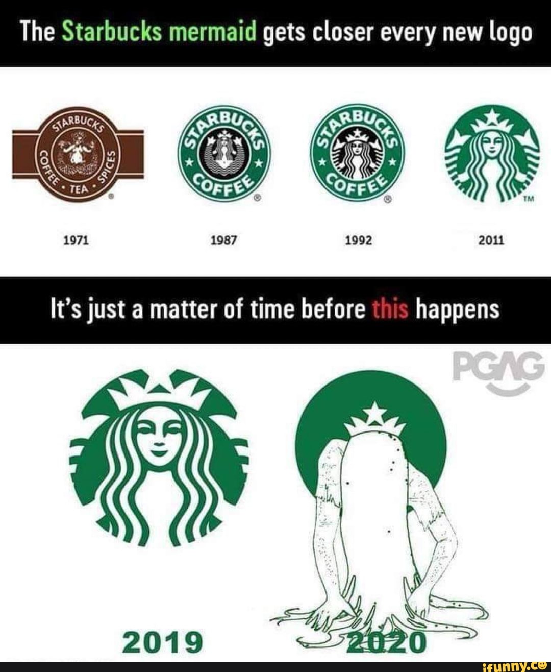 The Starbucks mermaid gets closer every new logo - iFunny