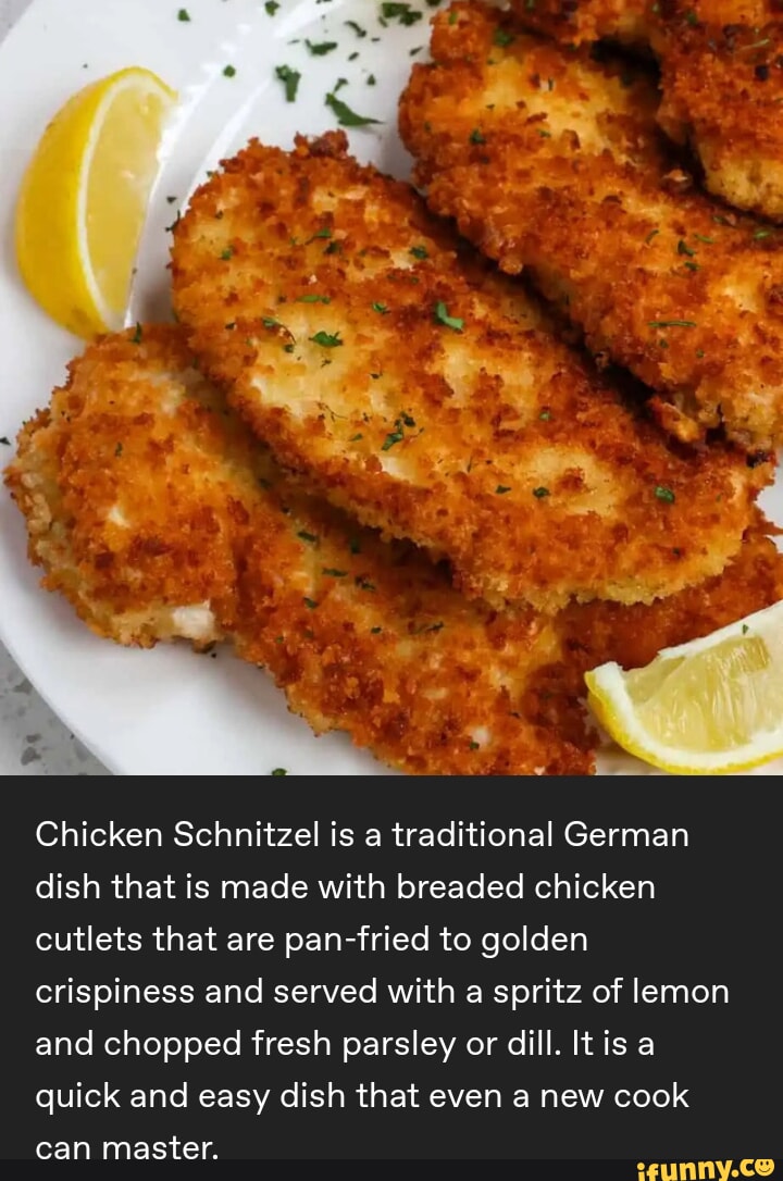 Ag Chicken Schnitzel is a traditional German dish that is made with ...