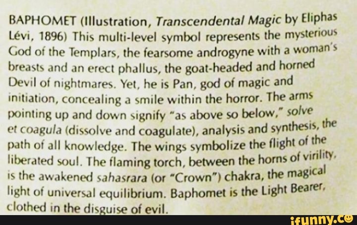 BAPHOMET (Illustration, Transcendental Magic by Eliphas Levi, 1896 ...