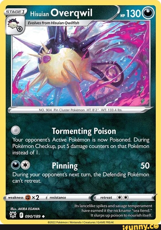 Evolves from Hisuian Tormenting Poison Your opponent's Active Pokemon ...