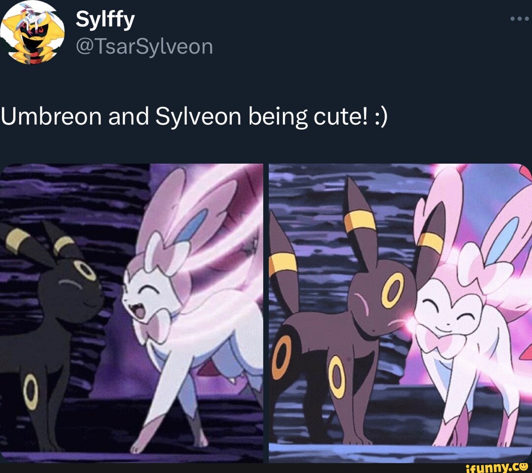 @TsarSylveon Umbreon and Sylveon being cute! - iFunny