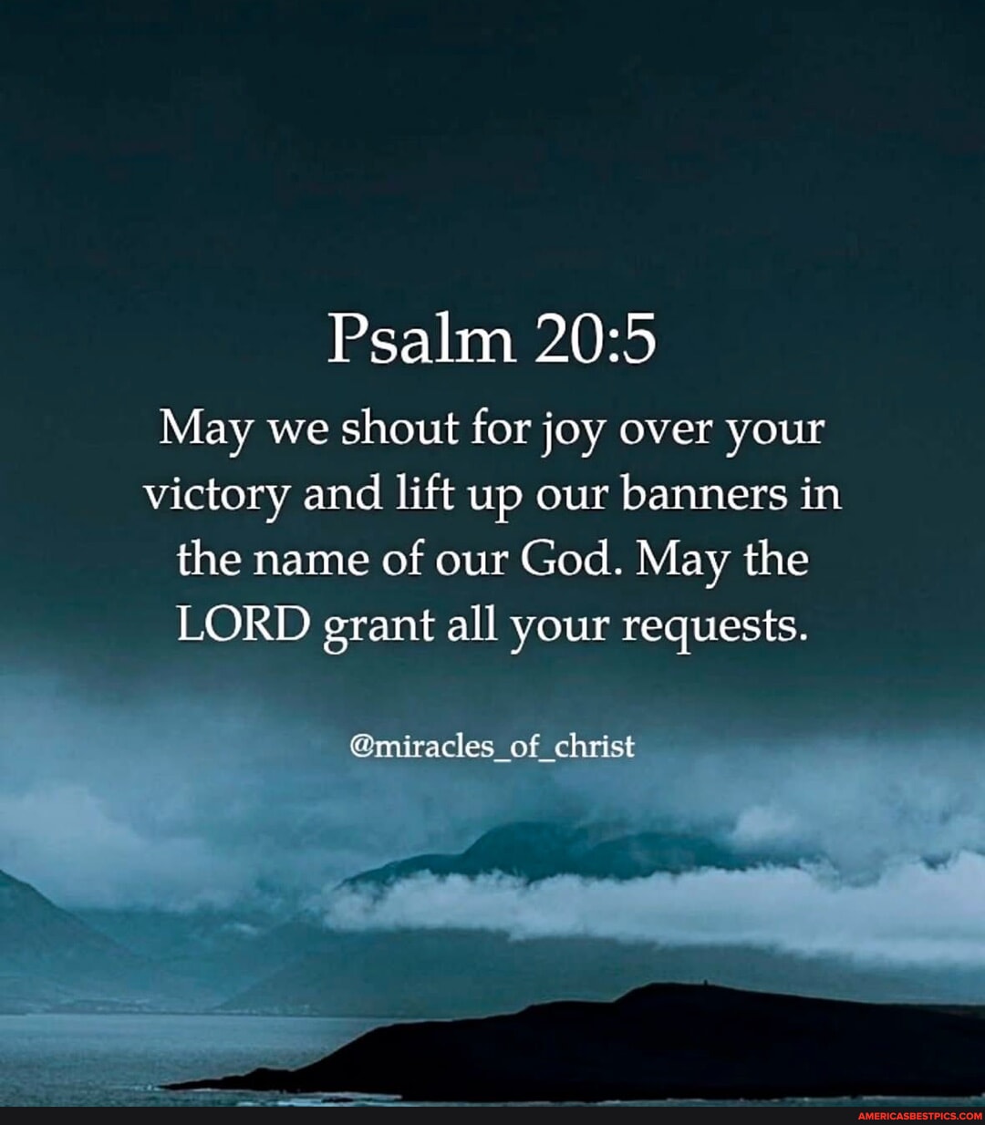 Psalm May we shout for joy over your victory and lift up our banners in ...