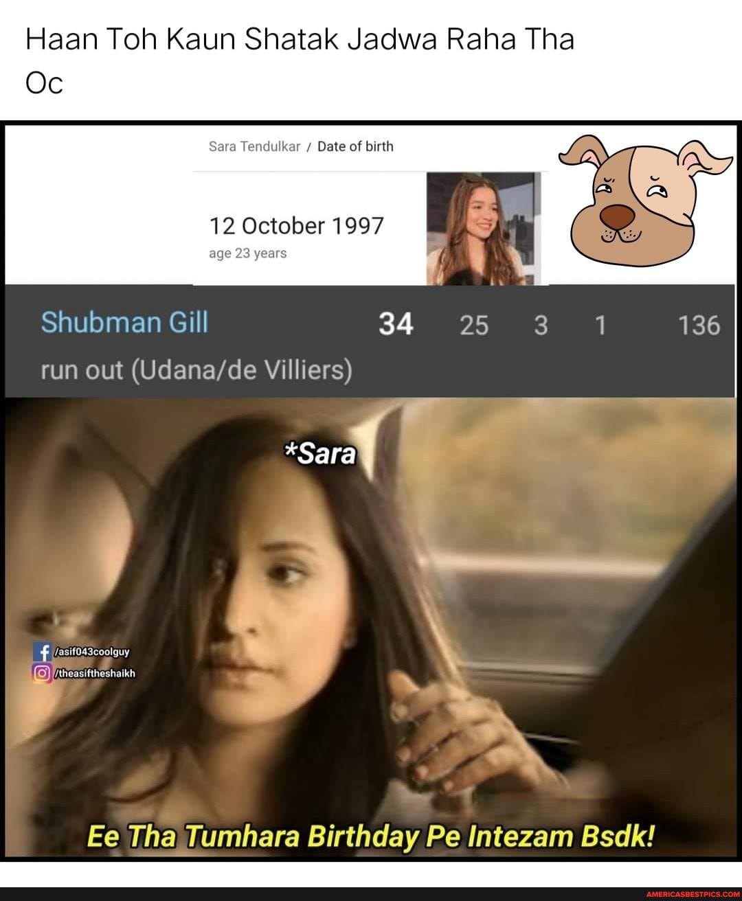 Haan Toh Kaun Shatak Jadwa Raha Tha Oc Sara Tendulkar 7 Date of birth ...
