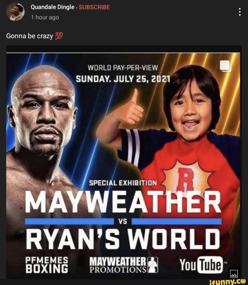 Quandale Dingle - SUBSCRIBE 1 hour ago Gonna be crazy WORLO PAY-PER ...