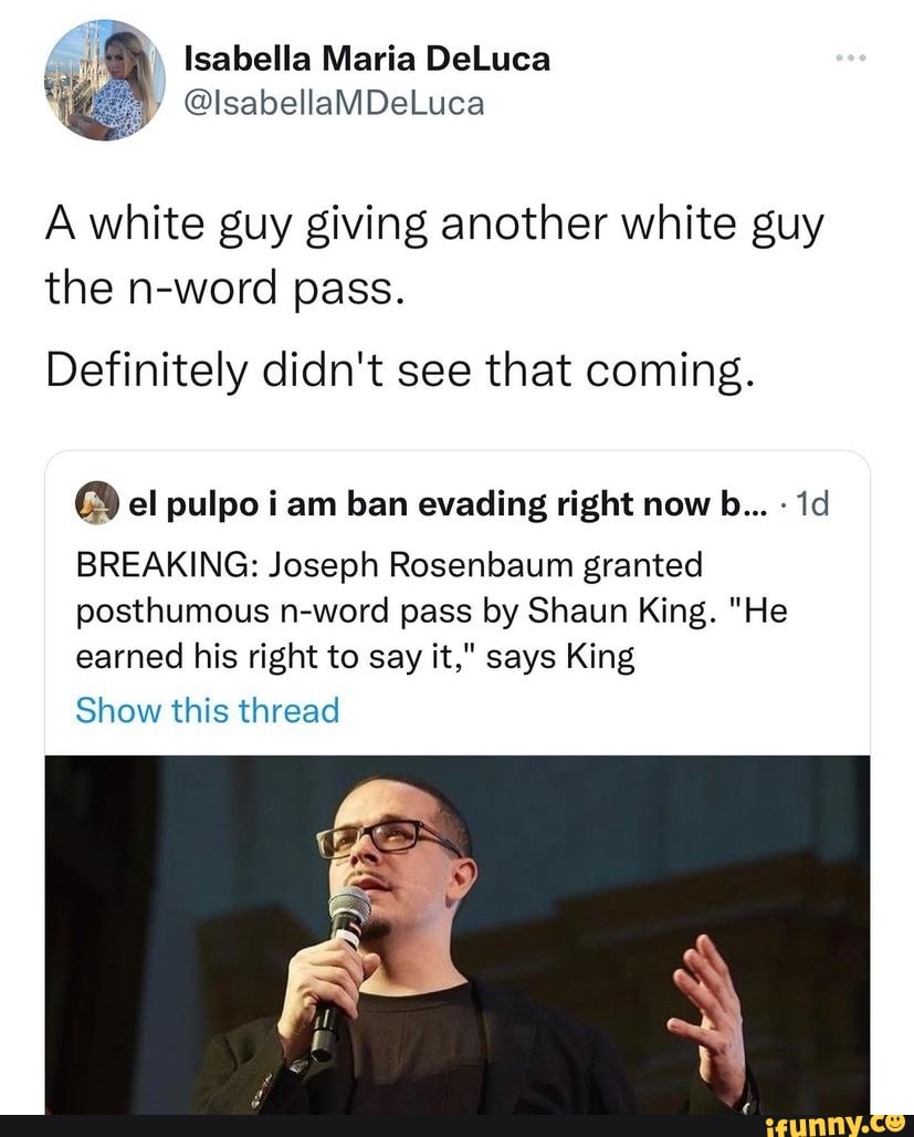 Isabella Maria DeLuca @lsabellaMDeLuca A white guy giving another white ...