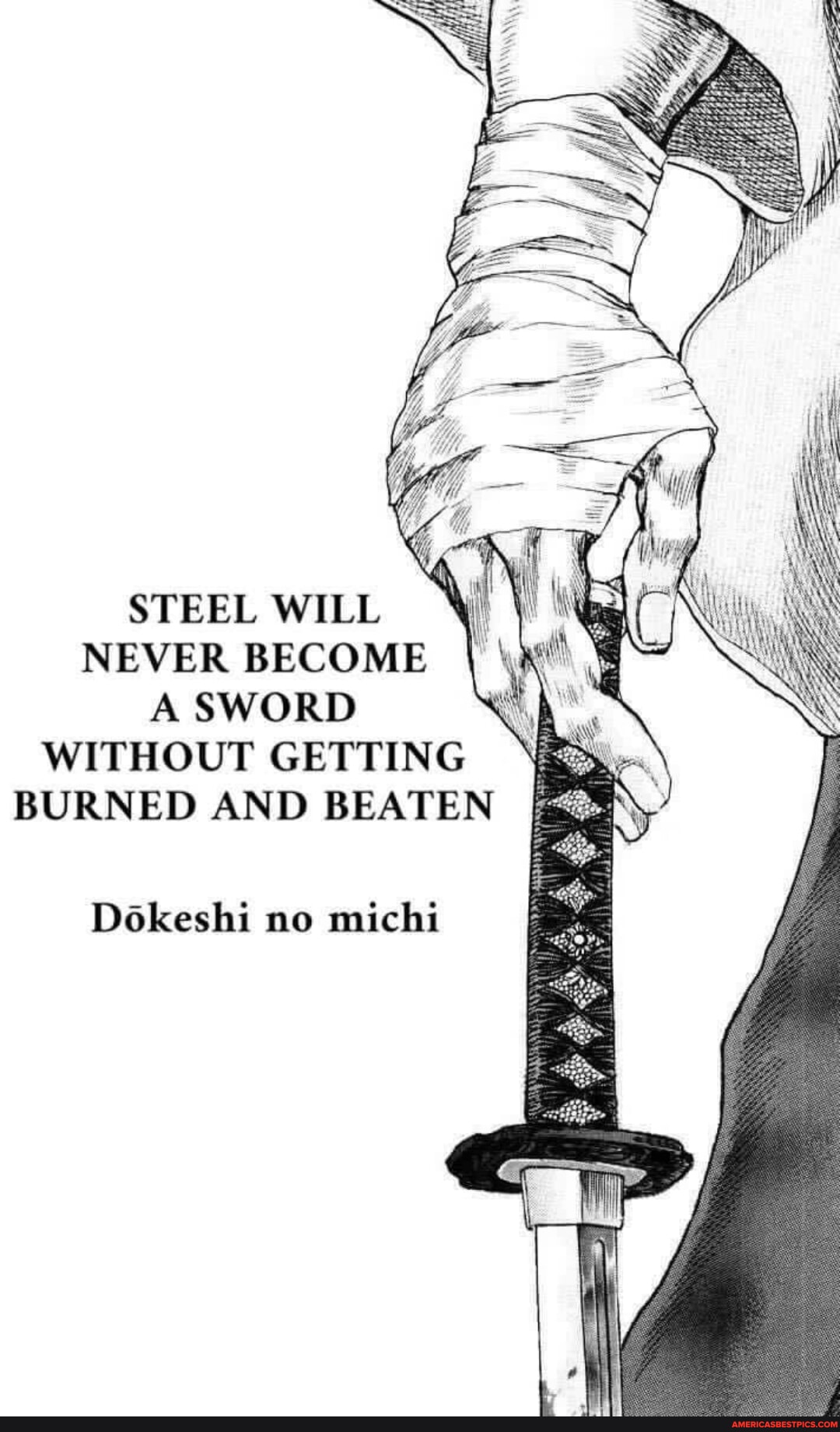STEEL WILL NEVER BECOME A SWORD WITHOUT GETTING BURNED AND BEATEN ...