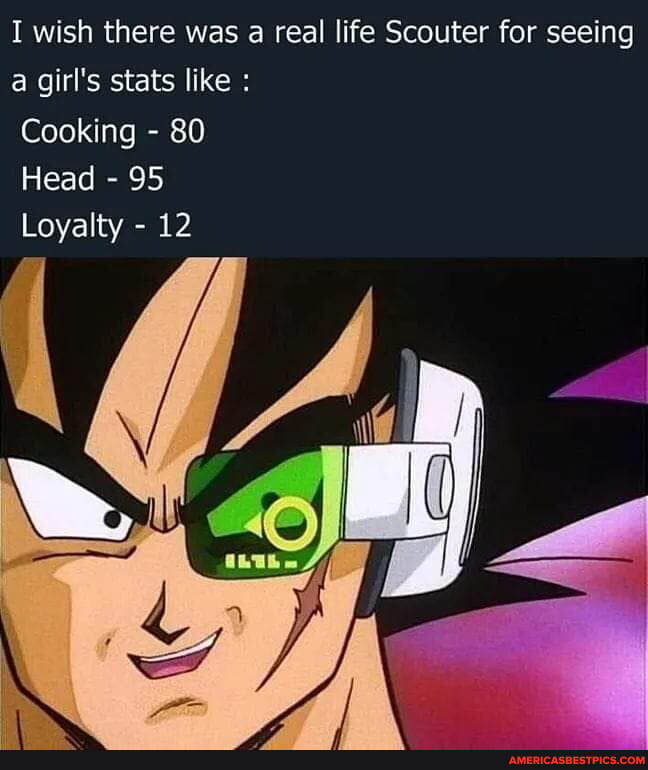 I wish there was a real life Scouter for seeing a girl's stats like ...