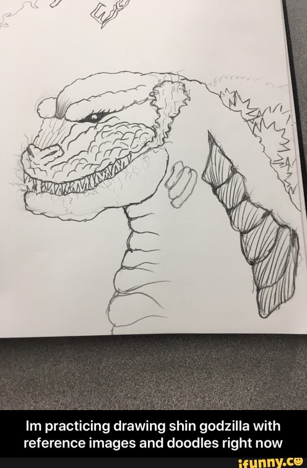 Im practicing drawing shin godzilla with reference images and doodles ...