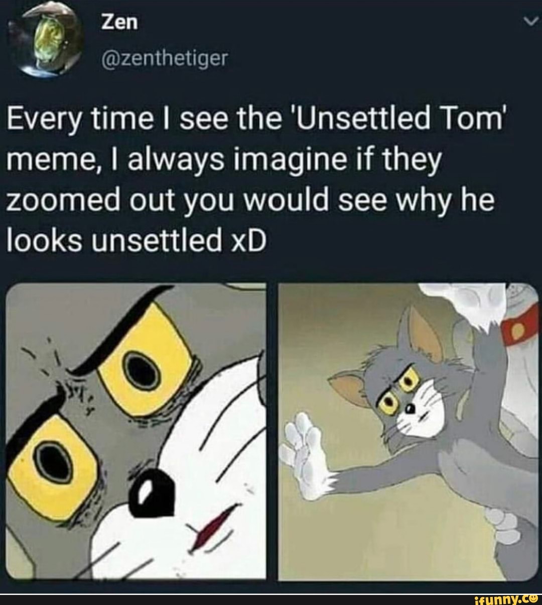 Every time I see the 'Unsettled Tom' meme, I always imagine if they ...