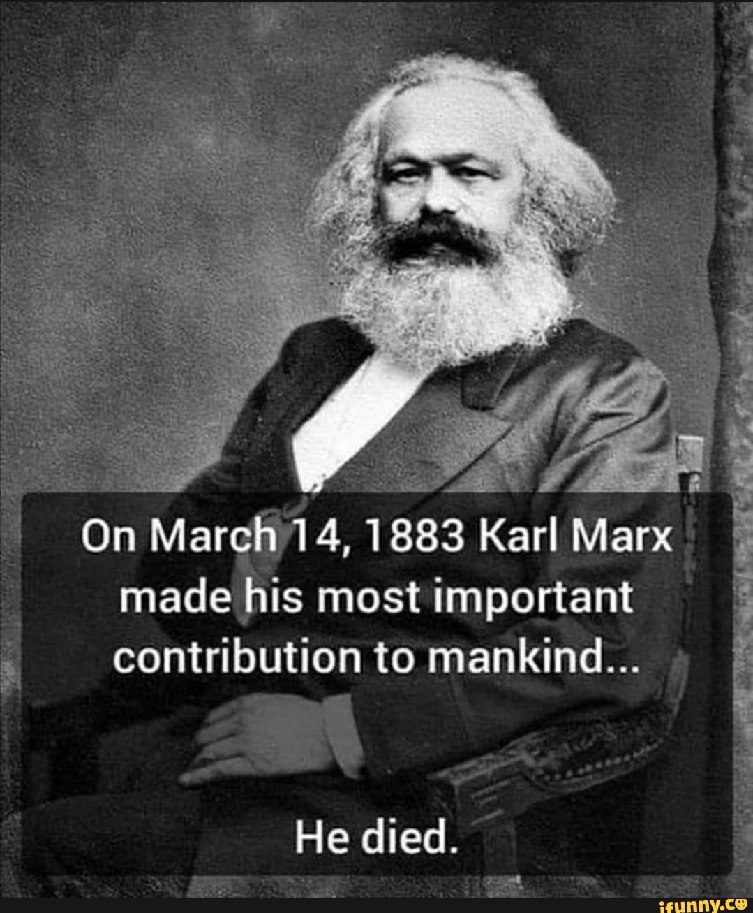 On March 14, 1883 Karl Marx made his most important I contribution to ...