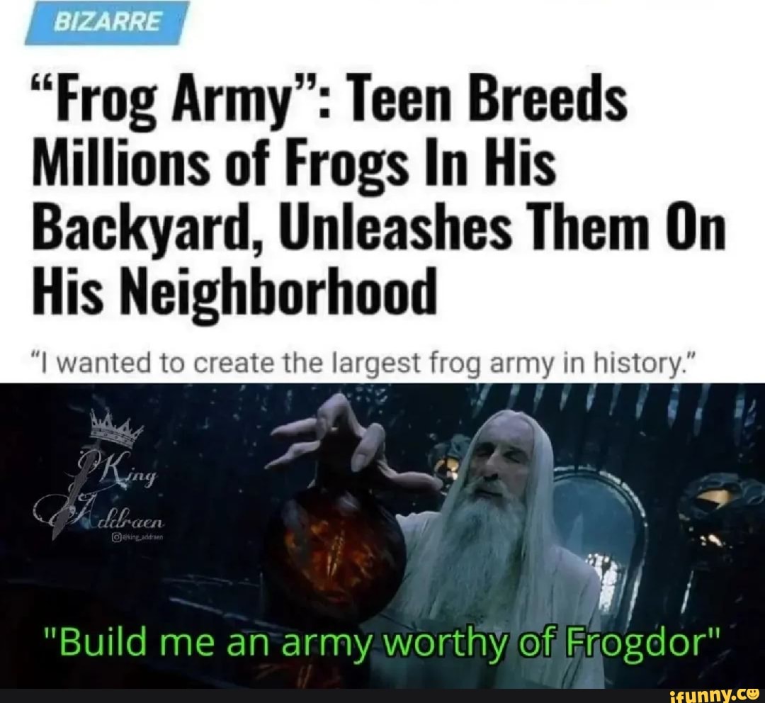 I "Frog Army": Teen Breeds Millions of Frogs In His Backyard, Unleashes ...