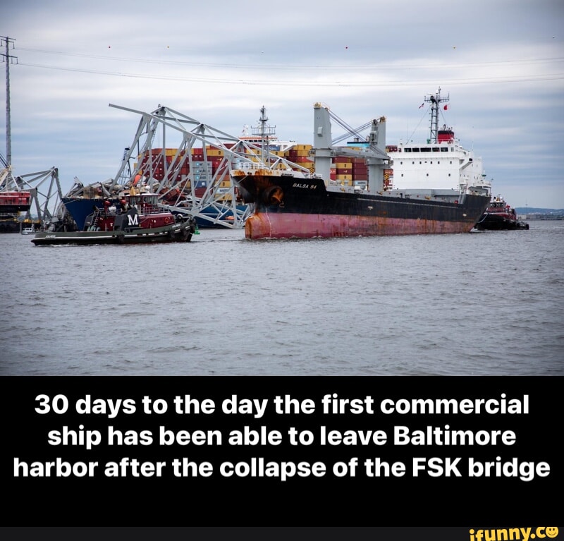 30 days to the day the first commercial ship has been able to leave ...