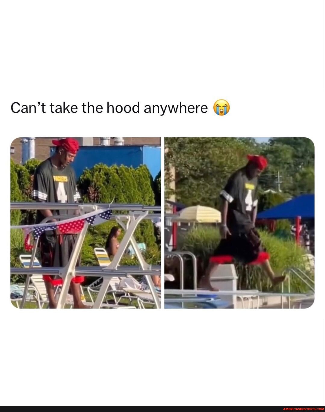 Dude is DEDICATED to the hood memes funny explore reels comedy summer meme - Can't take the hood ...