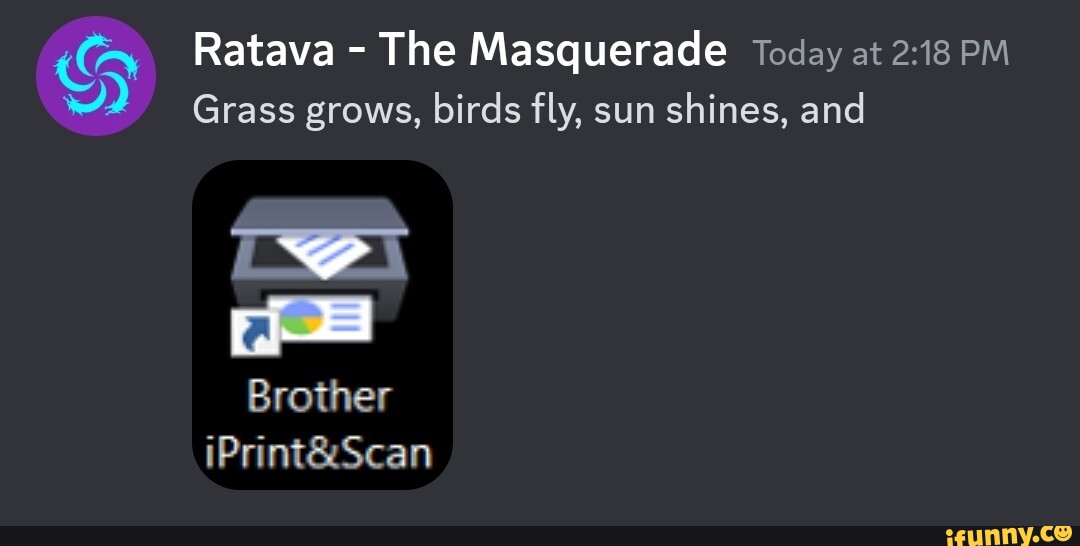 Ratava - The Masquerade Today at PM Grass grows, birds fly, sun shines, and Brother - iFunny