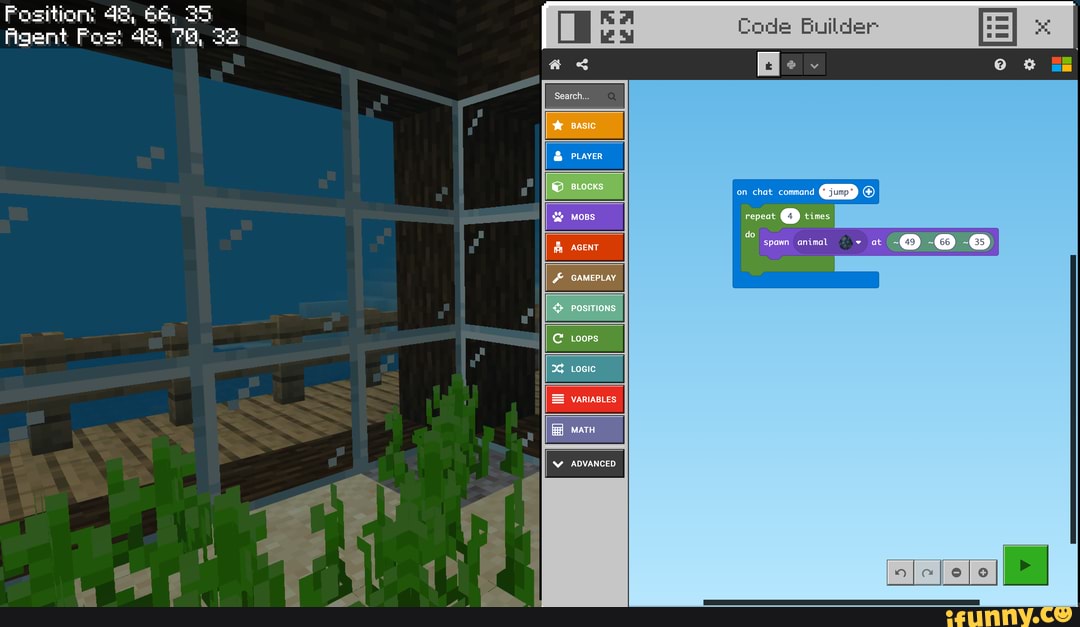 Fosition! 46, 66, 35 Agent Fos! 45, PLAYER ~=MOBS AGENT GAMEPLAY C ...