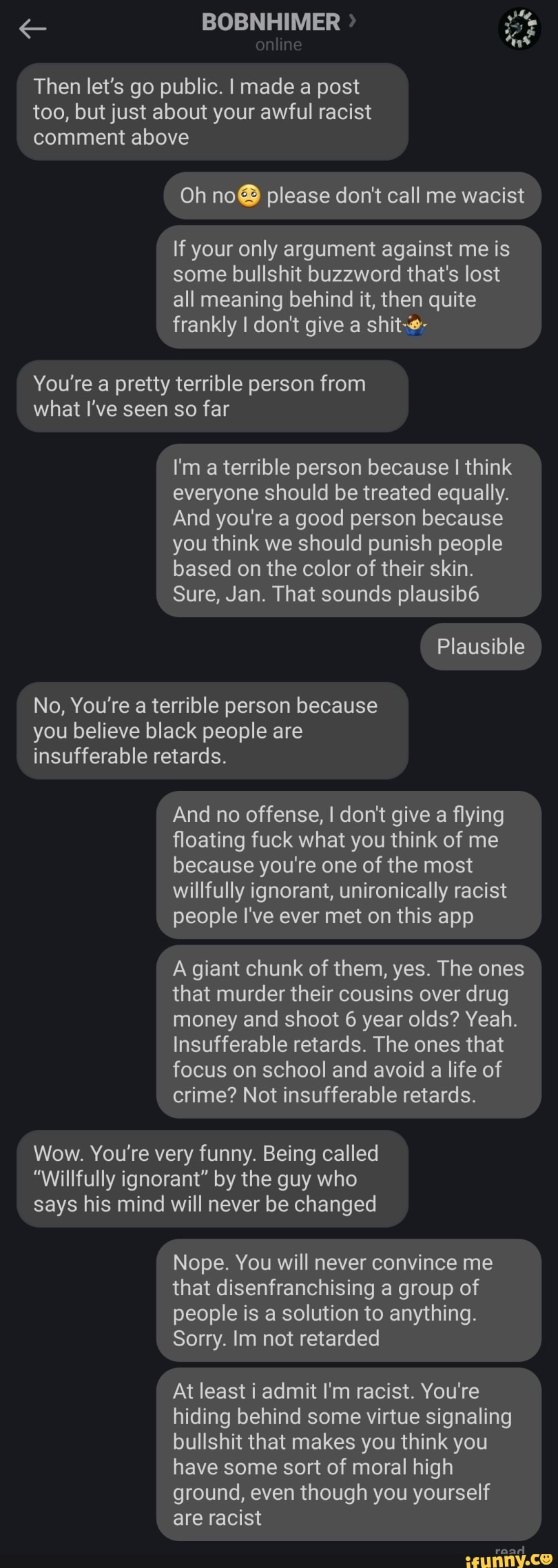 E BOBNHIMER PE Then let's go public. I made a post too, but just about ...