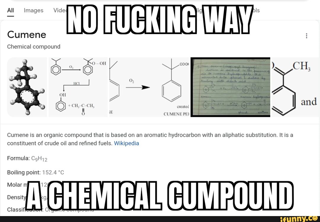 Cumene Chemical compound on icl SS post > + CH,-C-CH, FUCKINGIWAVE _CH ...