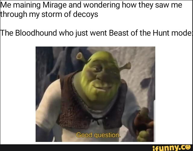 Me maining Mirage and wondering how they saw me hrough my storm of ...
