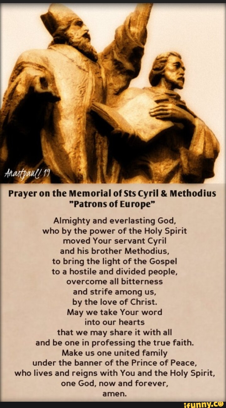 Prayer on the Memorial of Sts Cyril & Methodius "Patrons of Europe ...