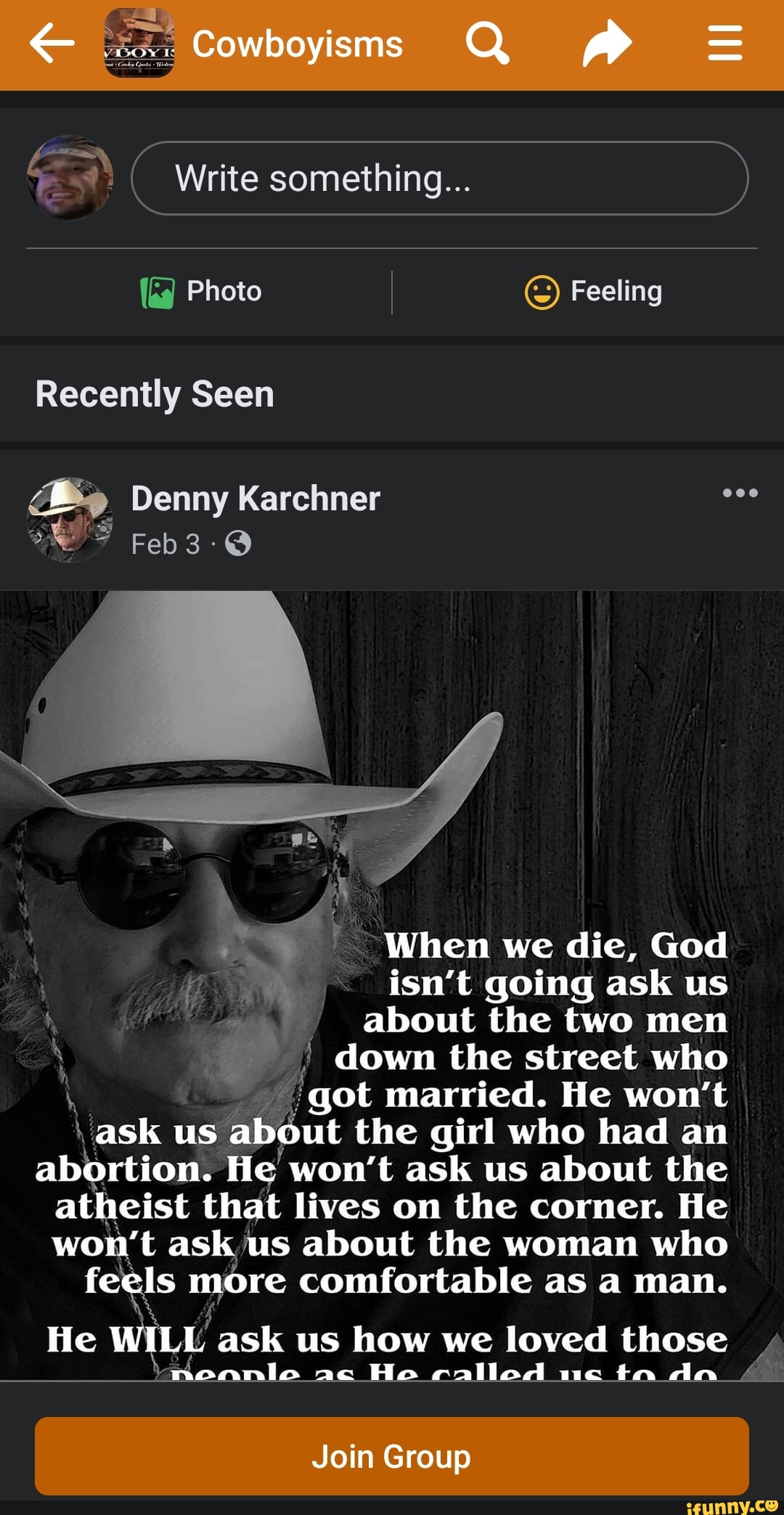 Cowboyisms Write something... Photo I Feeling Recently Seen Bo Denny ...