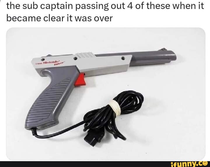 The sub captain passing out 4 of these when it became clear it was over ...