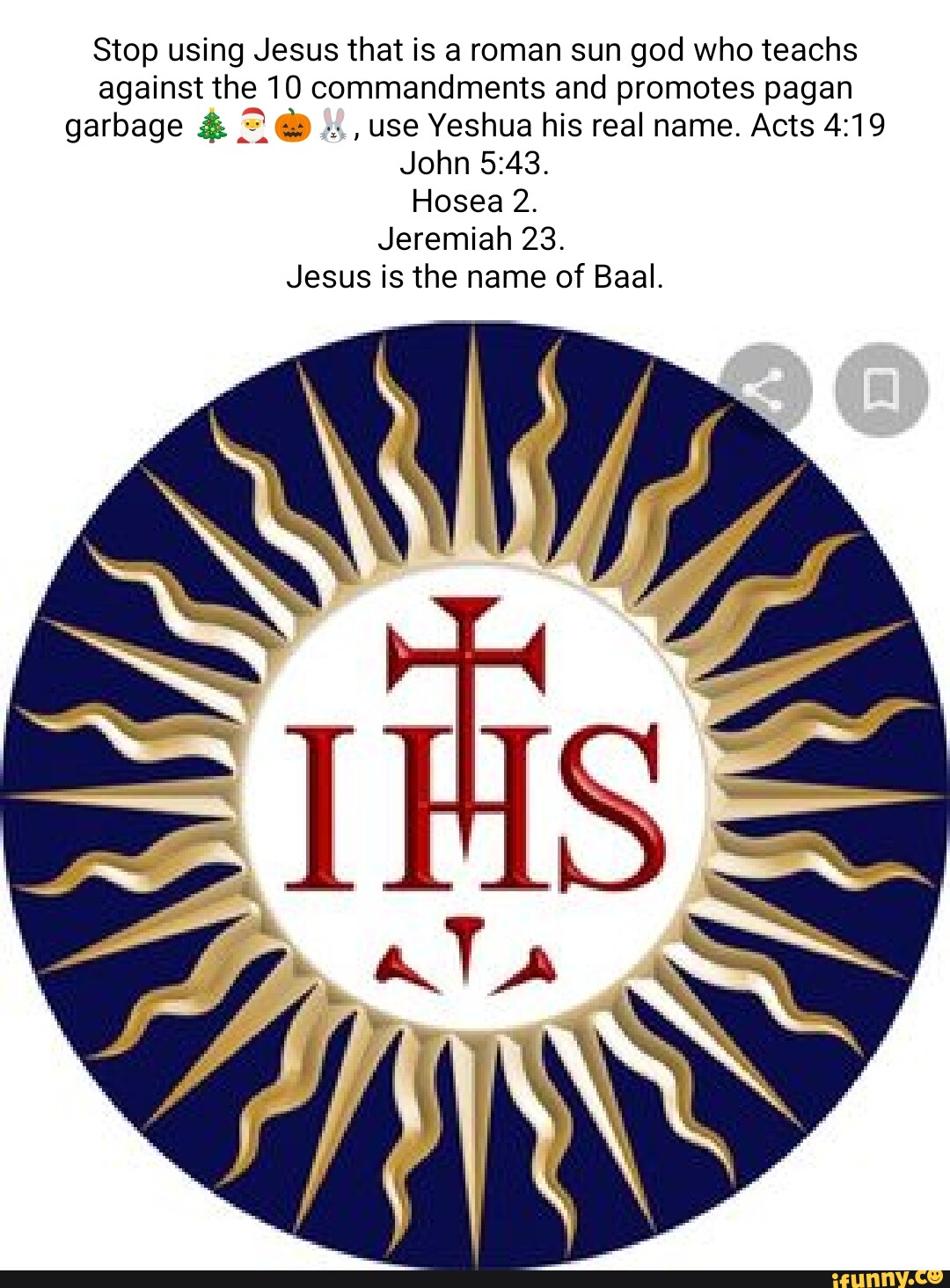 Stop using Jesus that is a roman sun god who teachs against the 10 ...