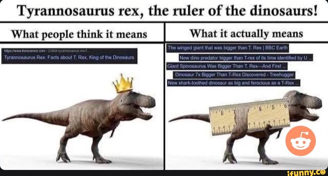 Tyrannosaurus rex, the ruler of the dinosaurs! What people think it ...