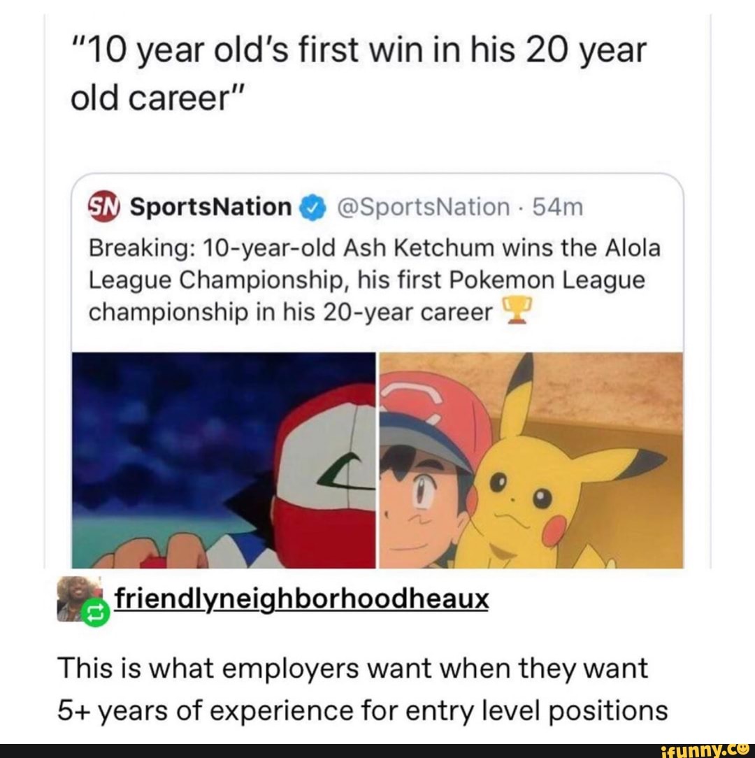 "10 year old's first win in his 20 year old career" Breaking: 10-year ...