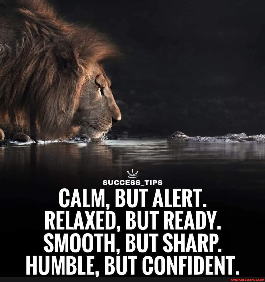 SUCCESS TIPS CALM, BUT ALERT. RELAXED, BUT READY. SMOOTH, BUT SHARP ...